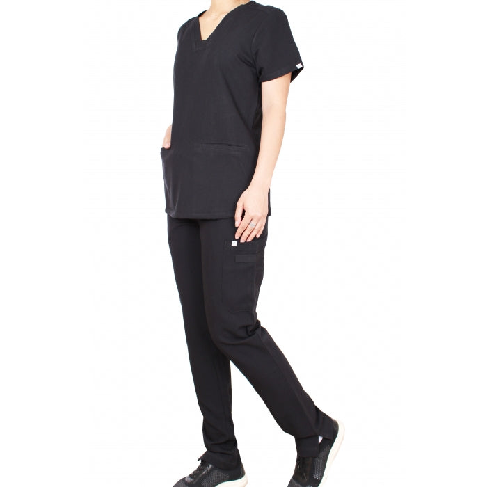 1609 V-NECK W/ STITCH DESIGN & 6608 SLIM LUXE STRETCH SCRUB SET – Reina ...