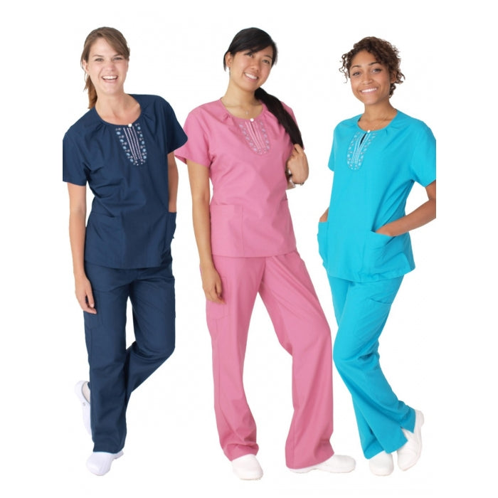 1936 - TUXEDO EMBROIDERY SCRUB SET – Reina Scrubs