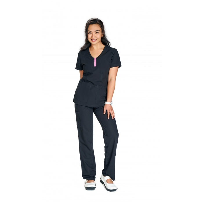 ST106 - ROUND NECK ZIP CLOSURE W/ ASYMMETRIC POCKETS SCRUB SET – Reina ...